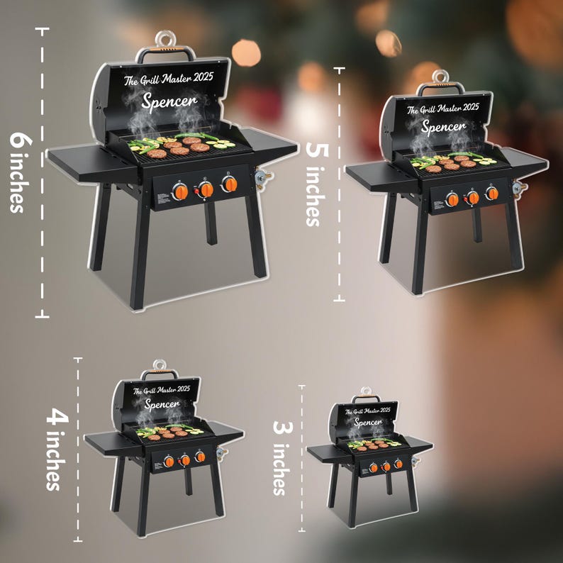 The Grill Master Ornament, Grill Ornament With Name, BBQ Christmas ...