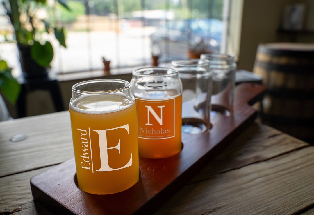 Engraved Mini Beer Can Shot Set, Drinking Set With Wood Paddle, Gifts ...