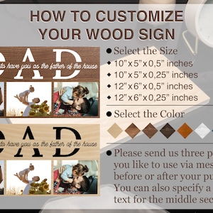 Personalized Picture Wooden Stand, Custom Dad Wood Sign, Father's Day ...