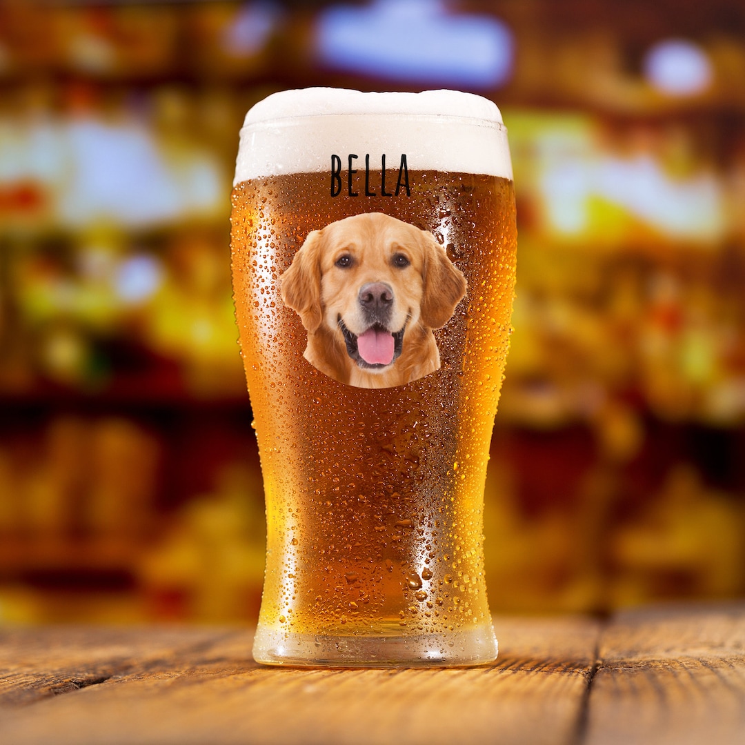 Custom Beer Pint With Picture, Dog Picture Glass, Personalized Glasses ...