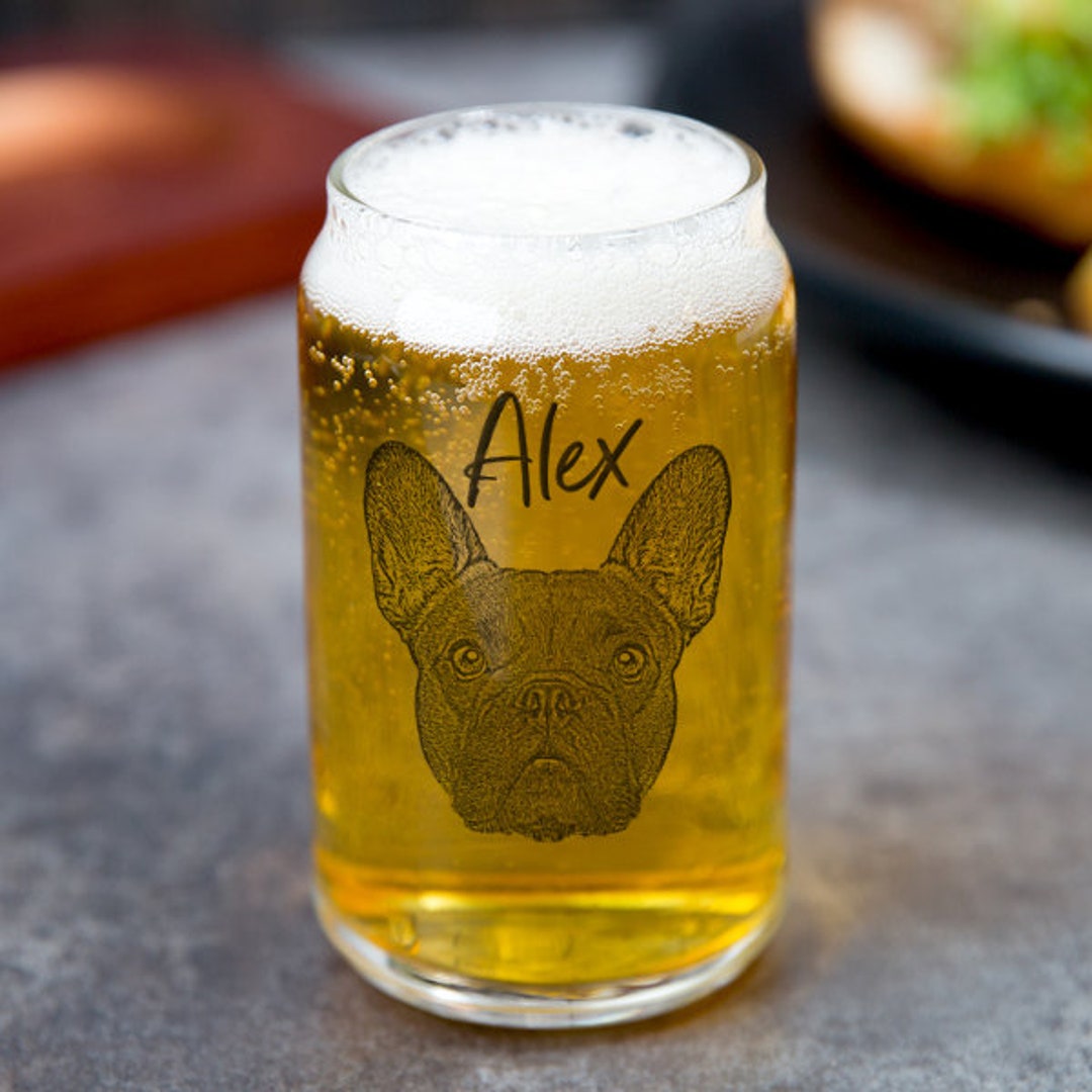 Personalized Beer Cup, Custom Dog Face Beer Mug, 16oz Glassware ...