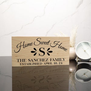New Home Gift Sign, Personalized Wall Sign, Family Initial and ...
