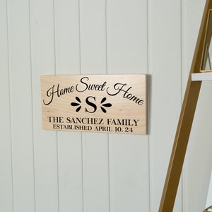 New Home Gift Sign, Personalized Wall Sign, Family Initial and ...