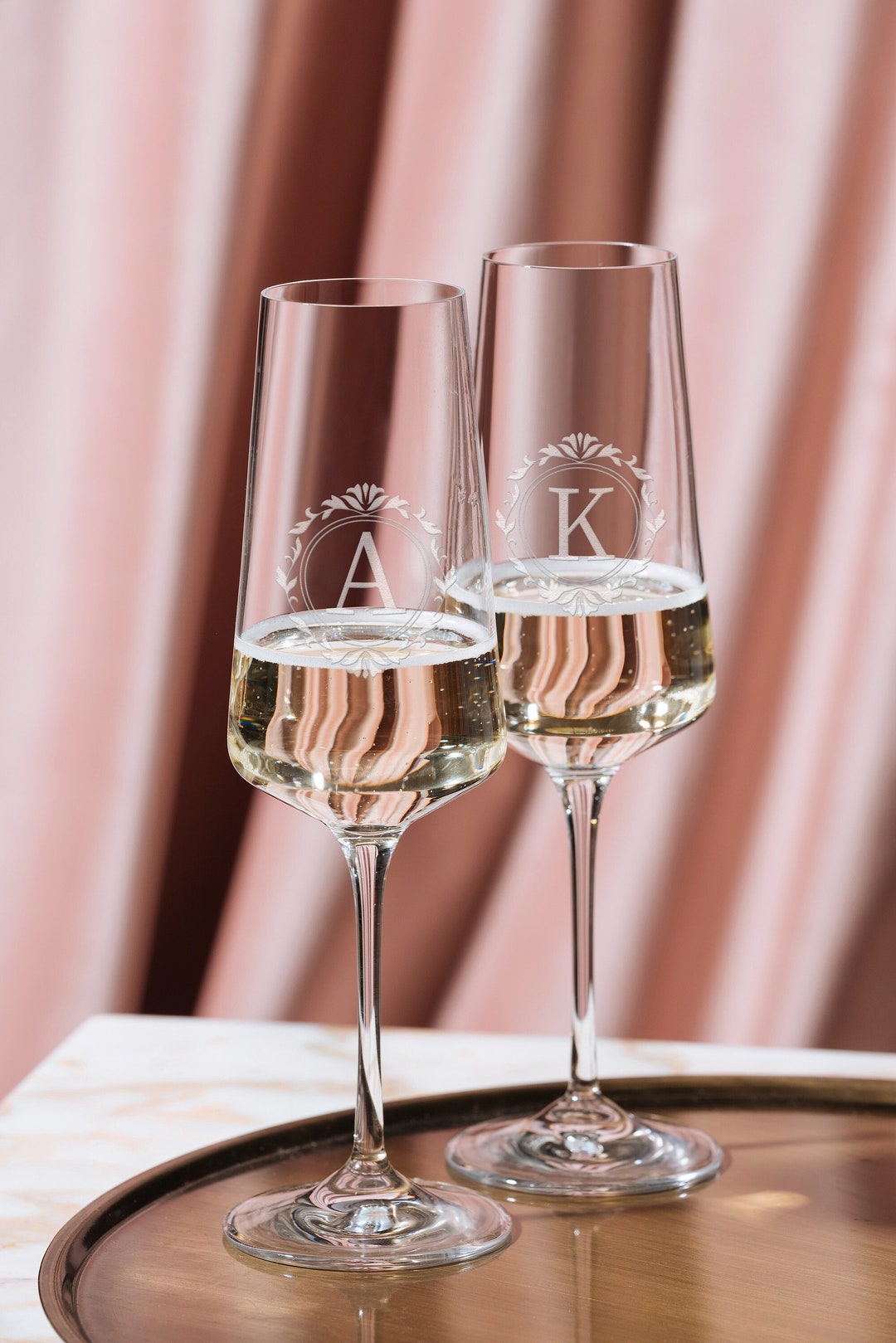 Engraved Champagne Glasses, Personalized Wedding Glasses, 10oz Toasting ...