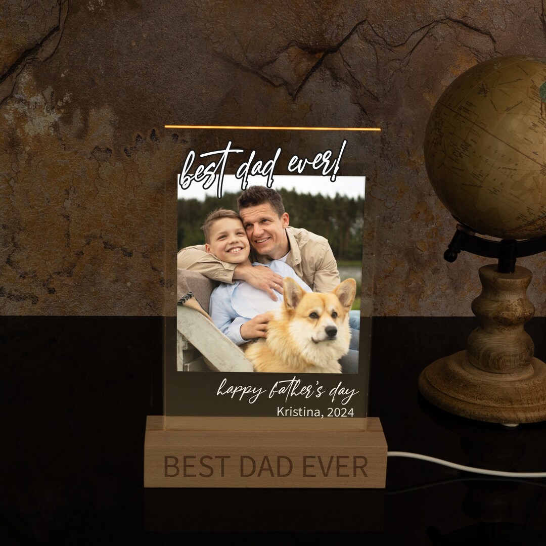 Best Dad Ever Acrylic Stand, Dad Picture Gift, Father Photo Plaque ...