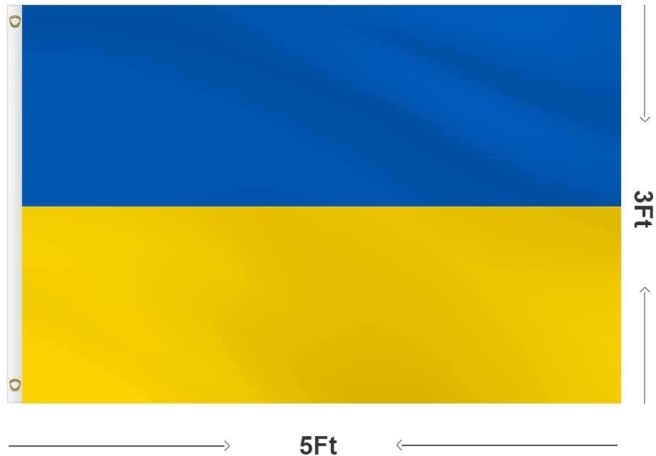 Ukrainian Flag 3x5ft, Polyester With Brass Grommets, Blue Yellow, 3x5ft ...