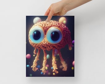 Cute Brain Poster - Etsy