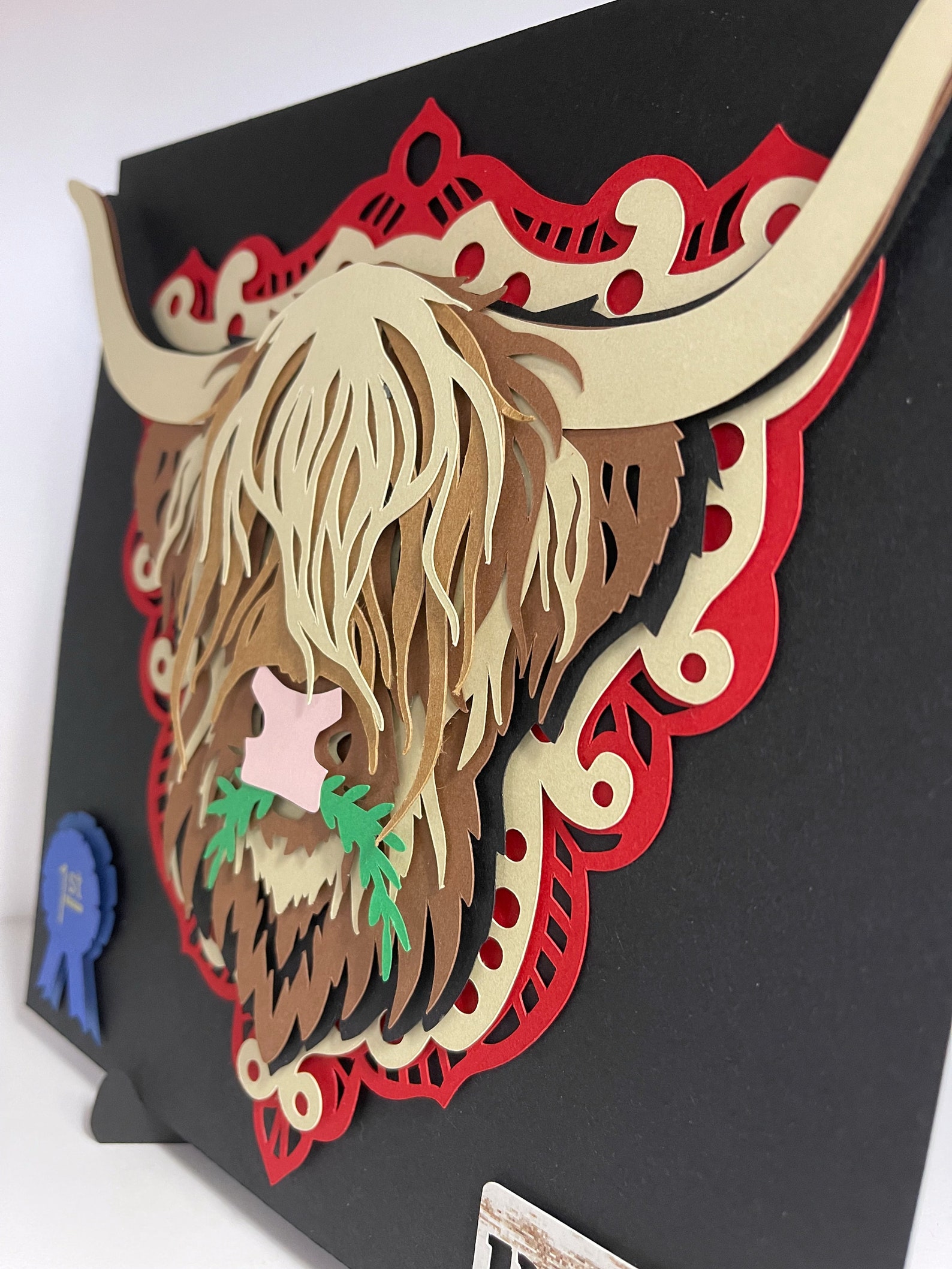 Personalized Blue Ribbon First in Show Highland Cow Shadowbox Framed ...