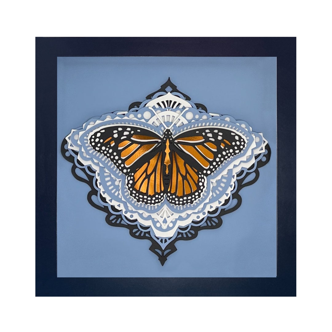 Monarch Butterfly Shadowbox Framed Art 3D Layered Art - Etsy