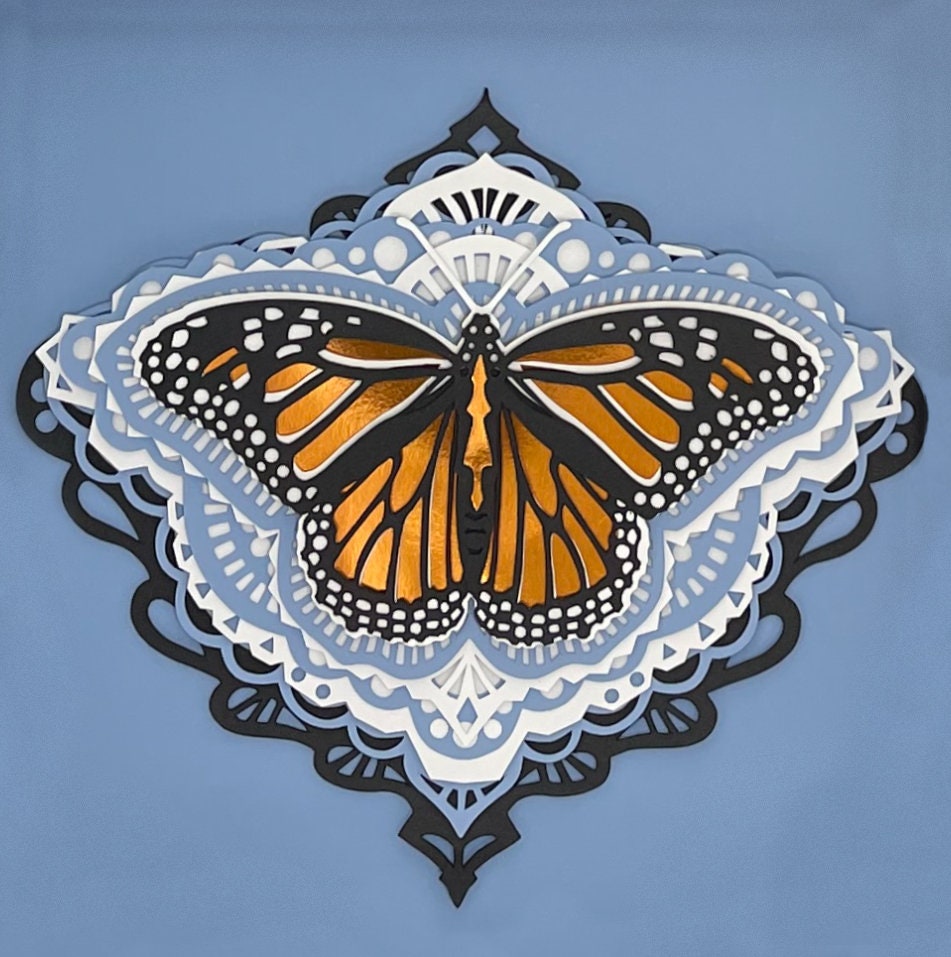 Monarch Butterfly Shadowbox Framed Art 3D Layered Art - Etsy