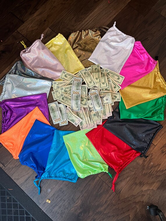 Large Metallic Money Bags Large Stripper Moneybag Blinged - Etsy