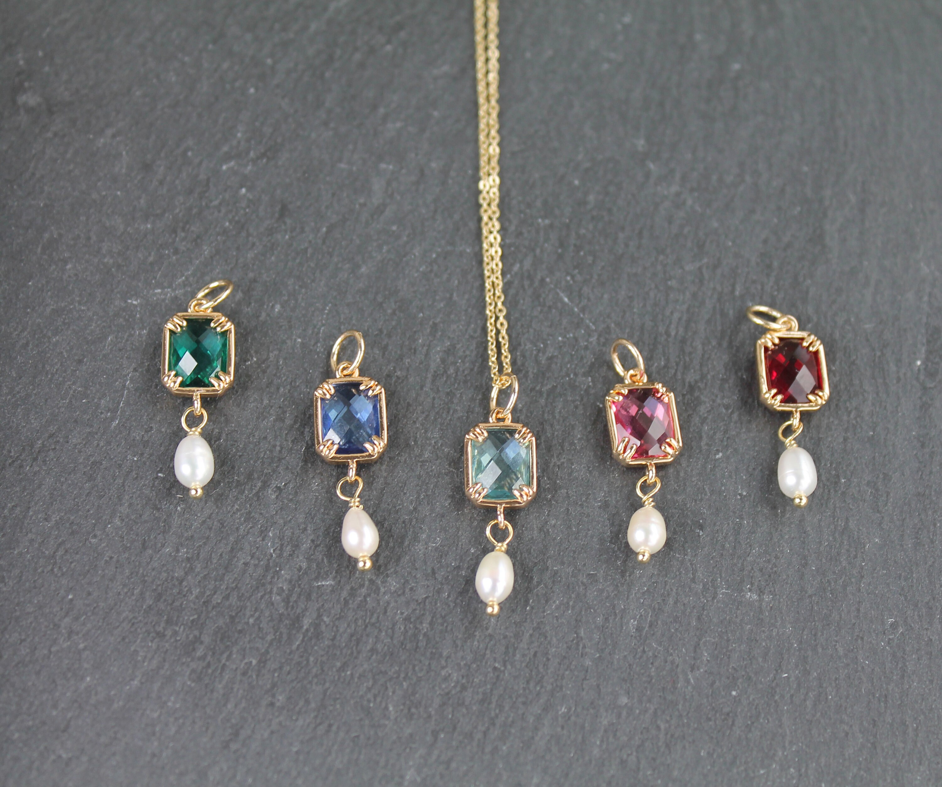 H001 Crystal Freshwater Pearl Pendant Gold Necklace Shiny - Etsy