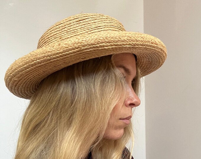 Vtg Talbots Straw Hat, Vintage 90s Boater Hat, Classic Rolled Brim ...