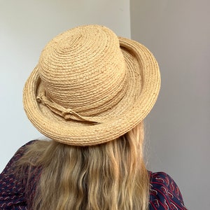 Vtg Talbots Straw Hat, Vintage 90s Boater Hat, Classic Rolled Brim ...
