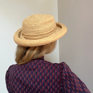 Vtg Talbots Straw Hat, Vintage 90s Boater Hat, Classic Rolled Brim ...