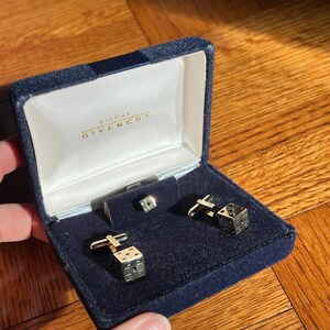 Vtg GIVENCHY Dice Cuff Links and Tie Clip, Vintage Gold-tone Dice Cuff ...