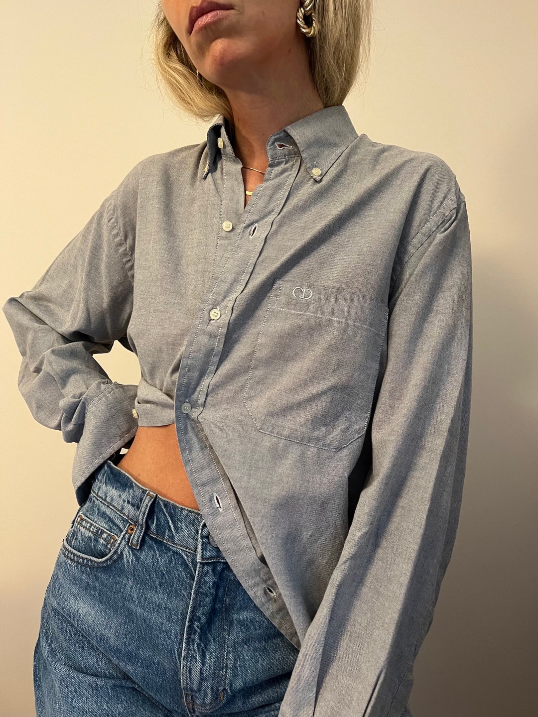 Vintage Dior Logo Oxford Mens Christian Dior Button Down - Etsy