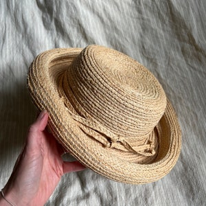 Vtg Talbots Straw Hat, Vintage 90s Boater Hat, Classic Rolled Brim ...