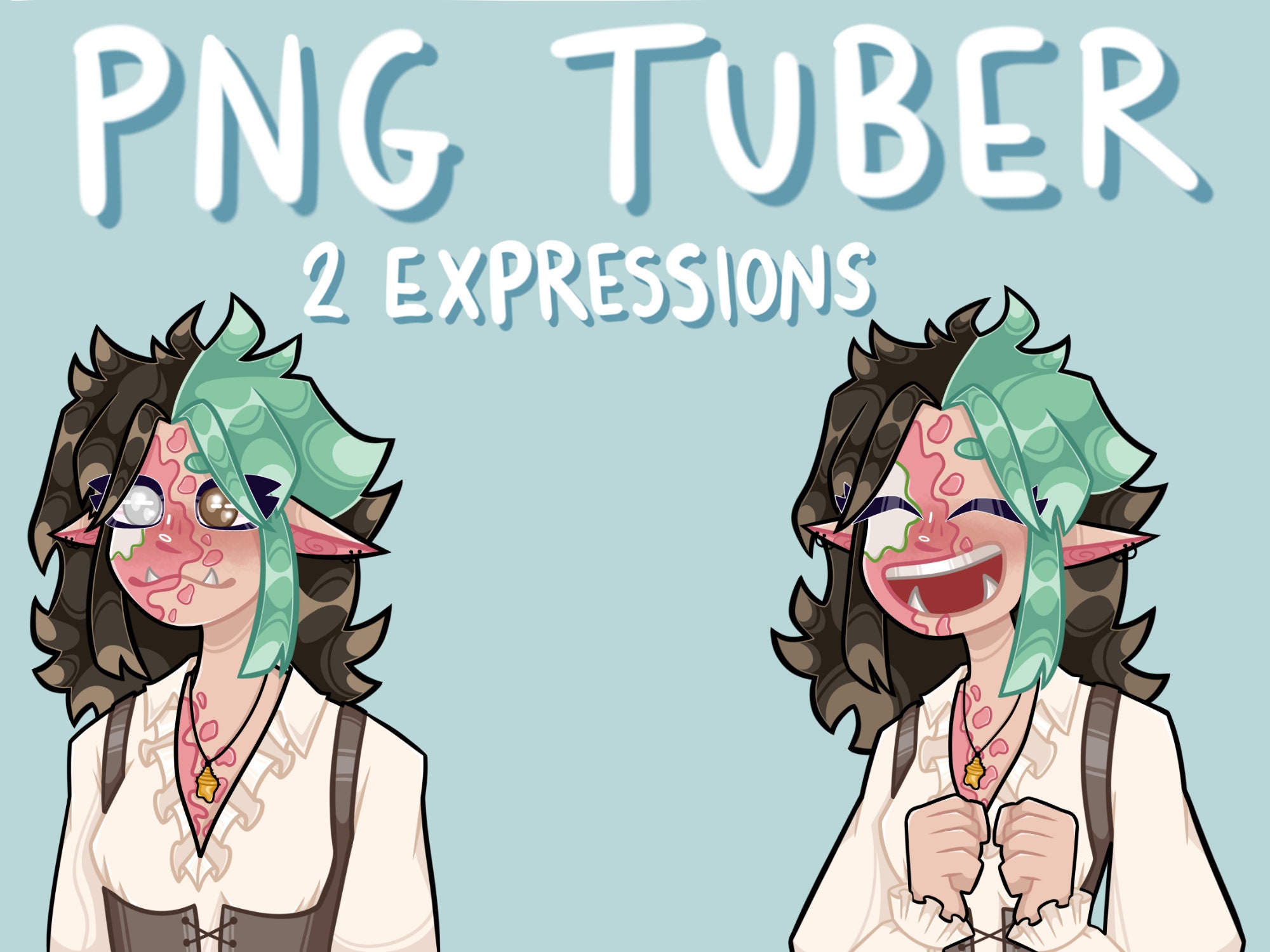 Custom Png Tuber Digital Art Commission 2 Expressions Etsy