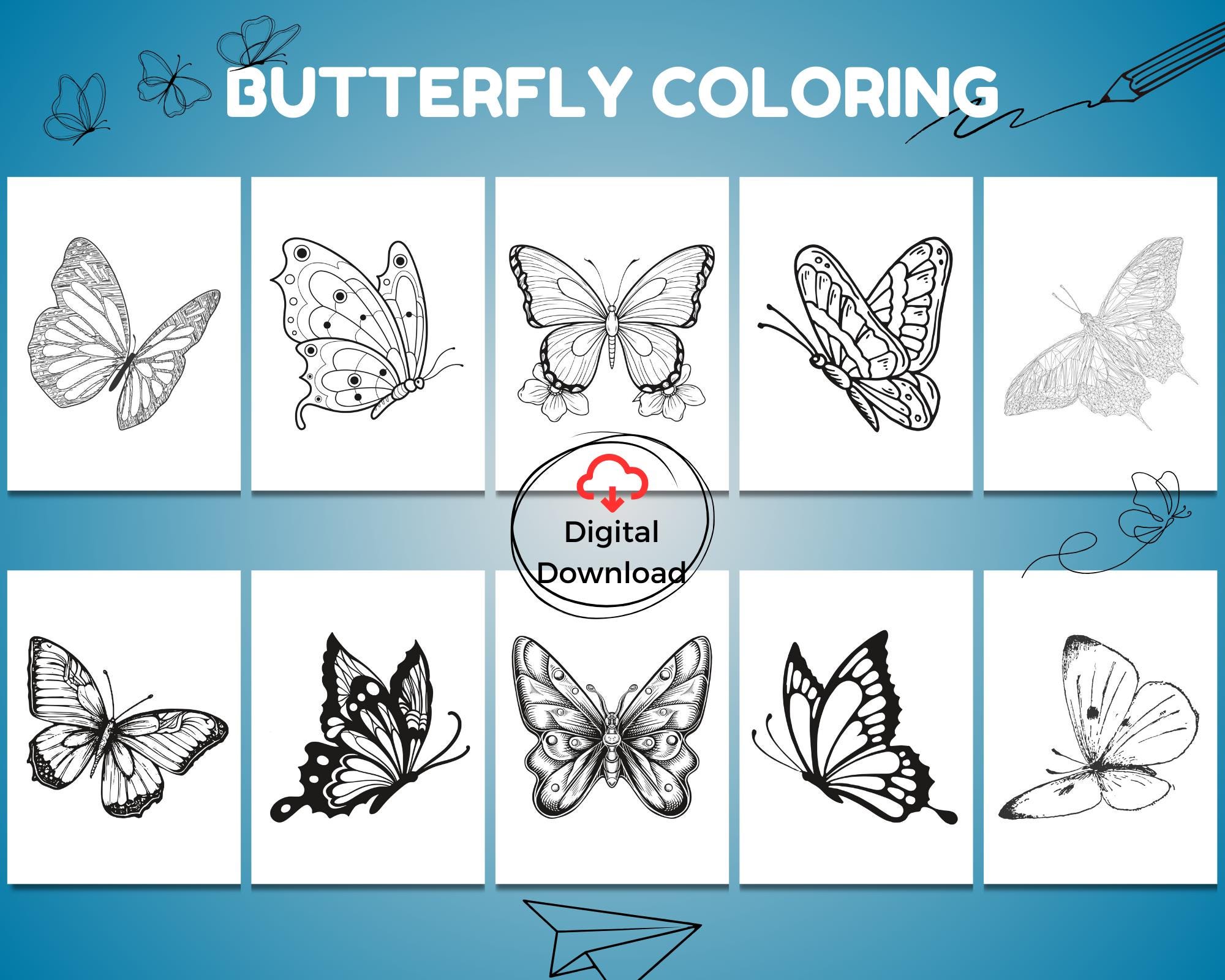 Butterfly Coloring Sheets | 170 Printable Butterfly Coloring Page ...