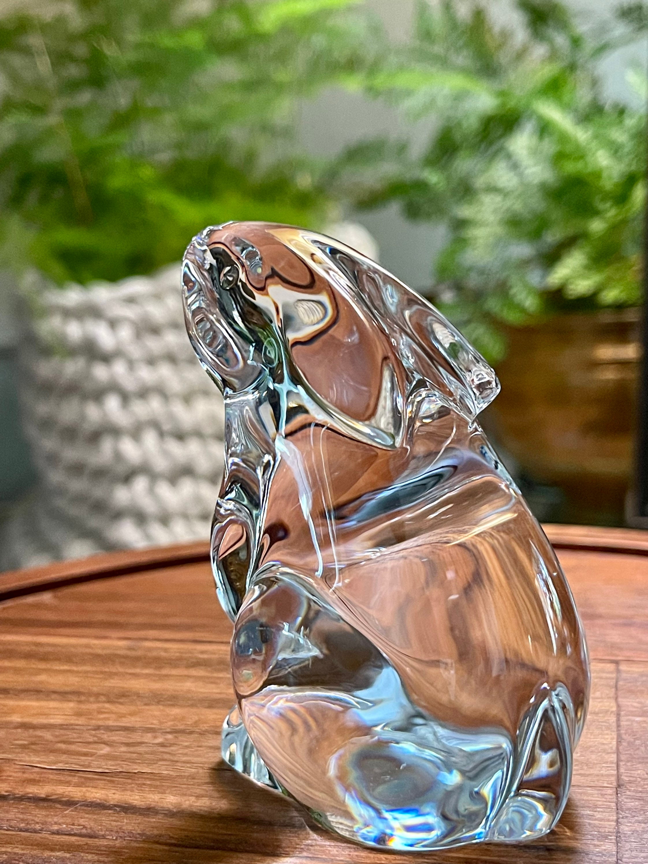 Vintage Baccarat Bunny Rabbit Paperweight Sculpture French Crystal ...