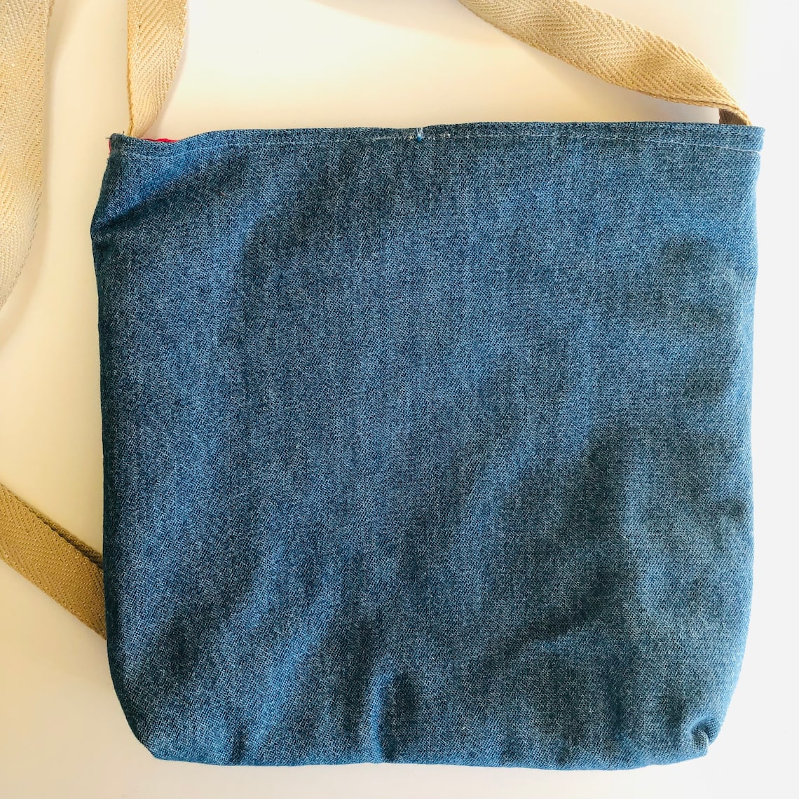 Original Handmade Denim Bag With Hand Painted Flower - Etsy