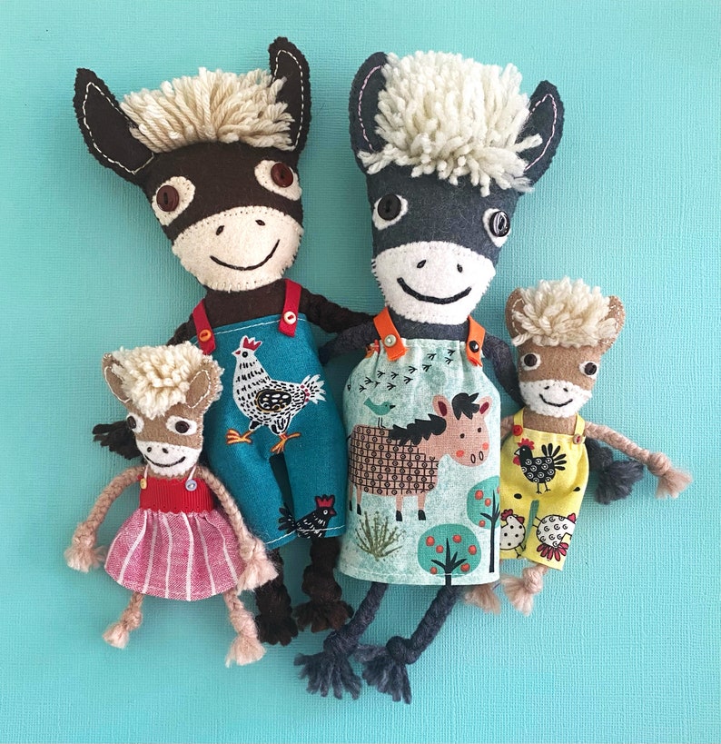 Donkey Family Instant PDF Pattern and Tutorial - Etsy
