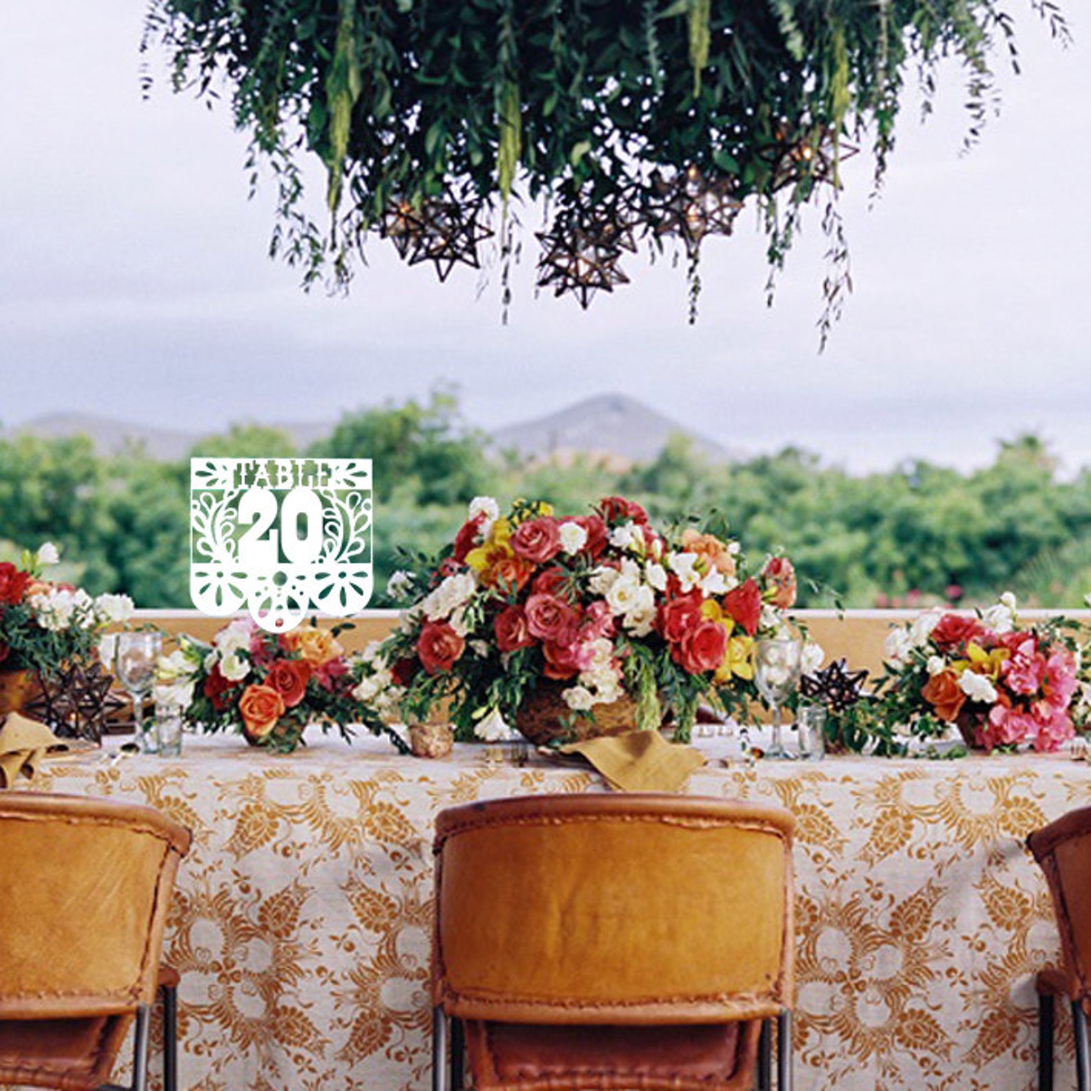 Papel Picado Table Numbers for Mexican Party - Etsy