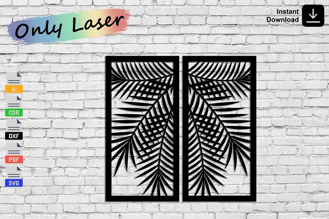Palm Leaf Panels, Ai, Cdr, Dxf, Pdf, Svg, Vector, Digital Files, Laser ...