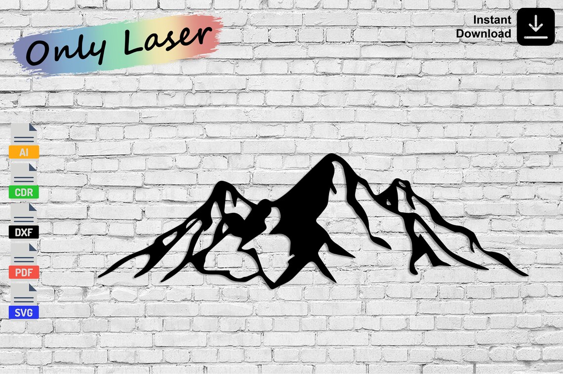 Mountain Ridge, Ai, Cdr, Dxf, Pdf, Svg, Vector, Digital Files, Laser ...