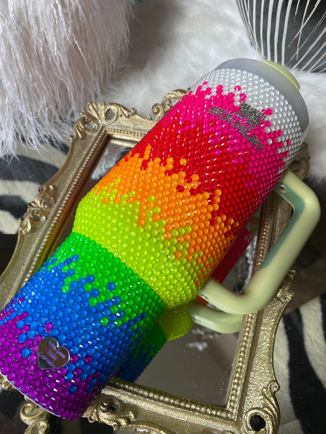 40 OZ Rainbow Ombré Bling Rhinestone Stanley - Etsy