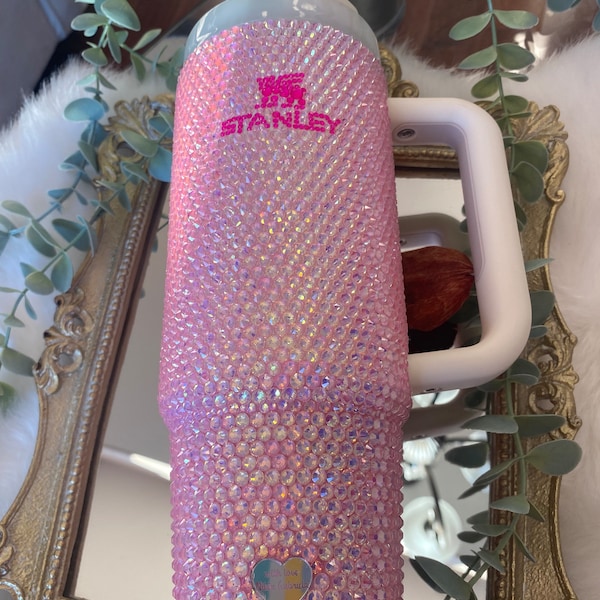 Pink Rhinestones Stanley 40oz Tumbler With Handle - Etsy