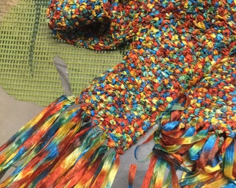 Crochet Ribbon Scarf - Etsy