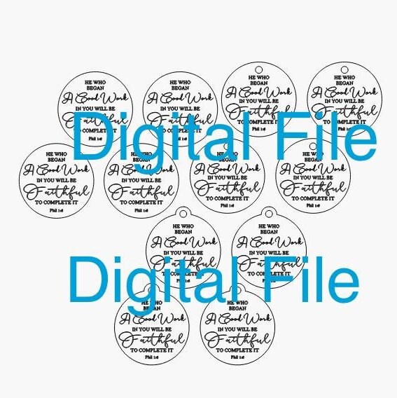 Who Began a Good Work Wood Tokens, Keychain SVG, Bible Verse ...