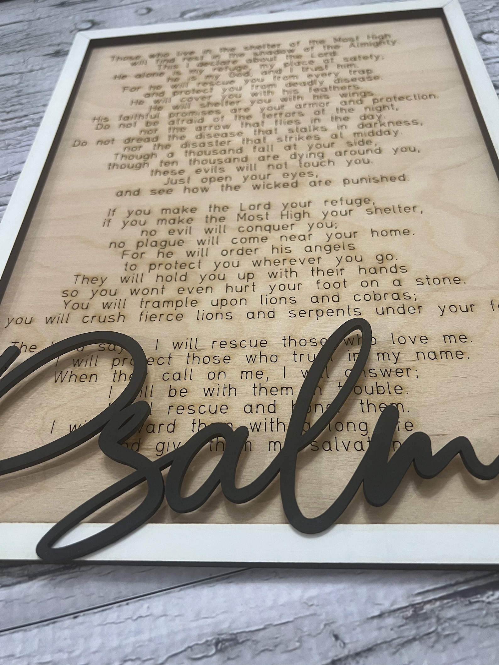 Psalm 91 Sign, Christian Art, Housewarming Gift for First Home, Laser ...