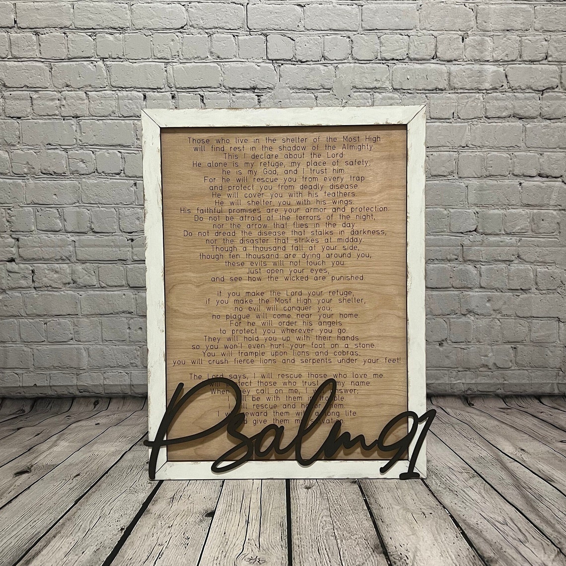 Psalm 91 Sign, Christian Art, Housewarming Gift for First Home, Laser ...