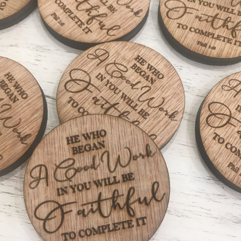 Who Began a Good Work Wood Tokens, Keychain SVG, Bible Verse ...