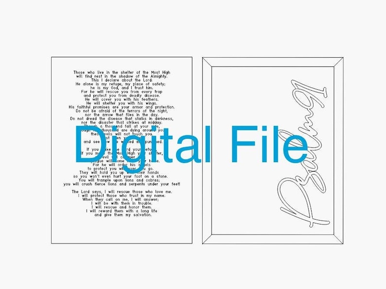 Psalm 91 Sign, Christian Art, Housewarming Gift for First Home, Laser ...