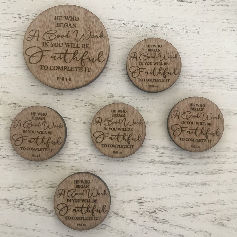 Who Began a Good Work Wood Tokens, Keychain SVG, Bible Verse ...
