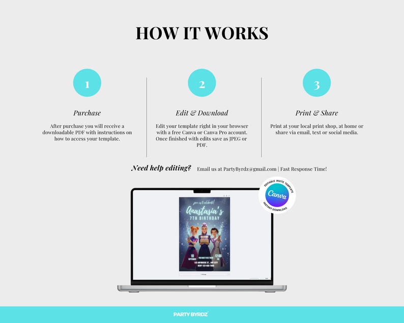 K-POP Demon Hunter Birthday Invitation Canva Template Instant Download ...