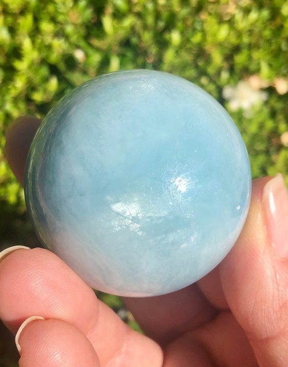 148g Aquamarine Sphere Orb Ball Blue Crystal Gemstone - Etsy