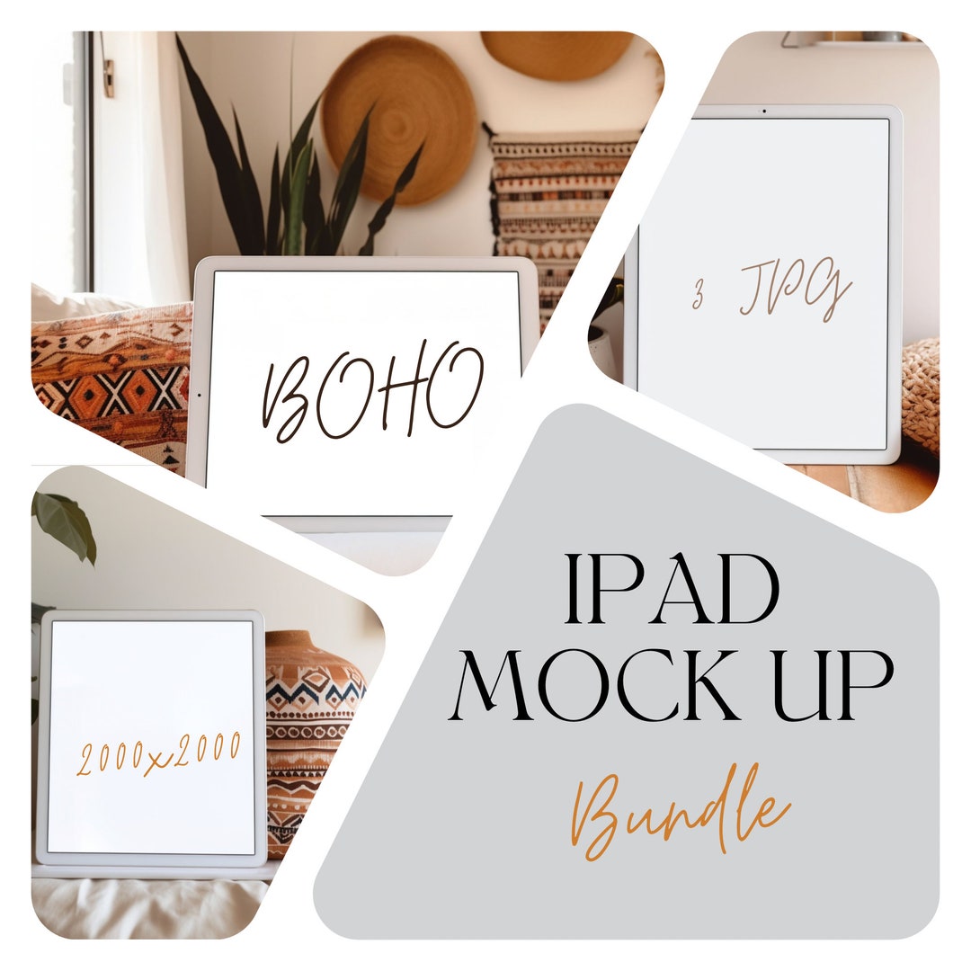 3 iPad Mock-up Boho Modern Bundle Mockup Photography Minimal Realistic ...