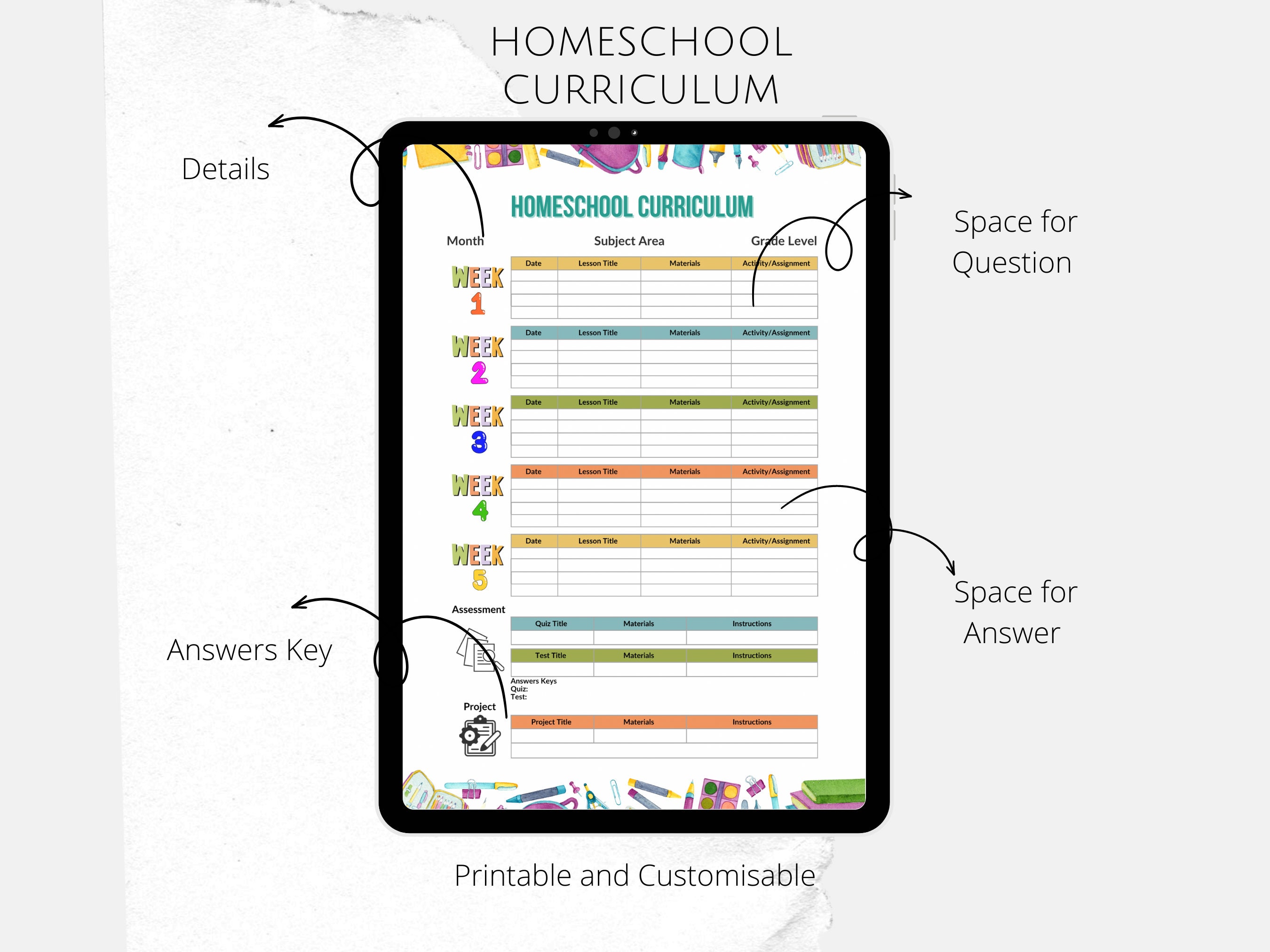 Printable Homeschool Bundle Weekly Plan, Curriculum, Planner ...
