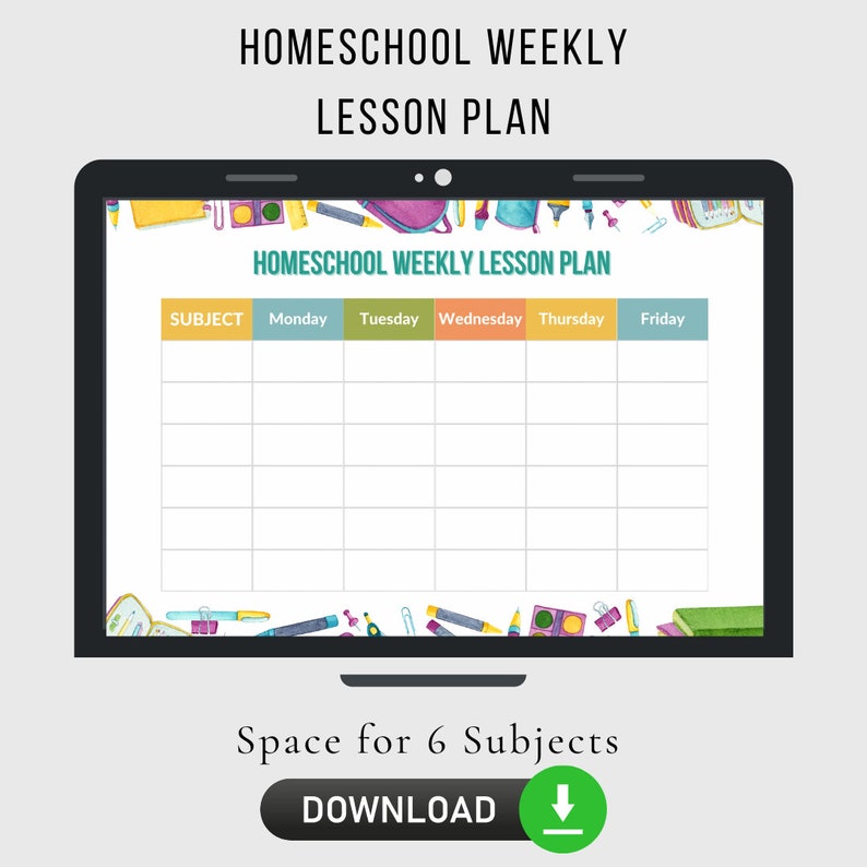 Printable Homeschool Bundle Weekly Plan, Curriculum, Planner ...