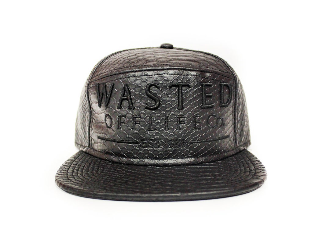 Wasted off Life Blk Snakeskin 5 Panel Strapback Hat - Etsy