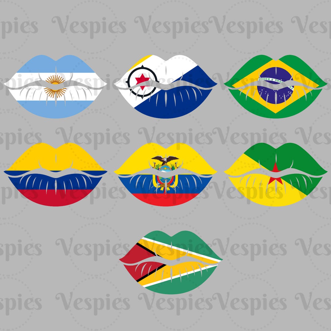 Country Lips, SVG and PNG, 600 DPI, Argentina, Bonaire, Brazil ...