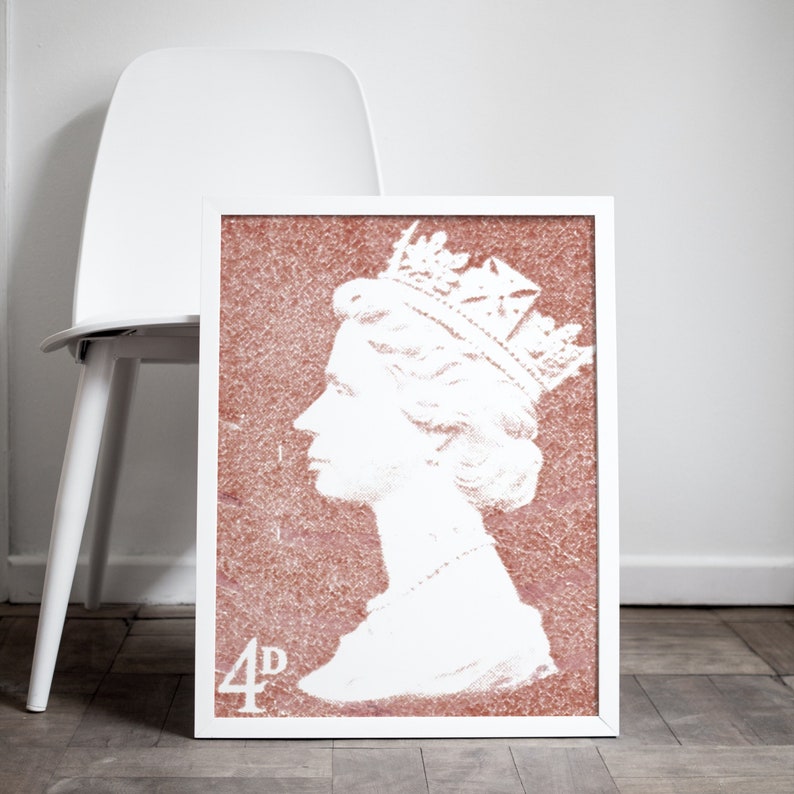 Queen Printable Stamp Printable Queen Elizabeth II - Etsy