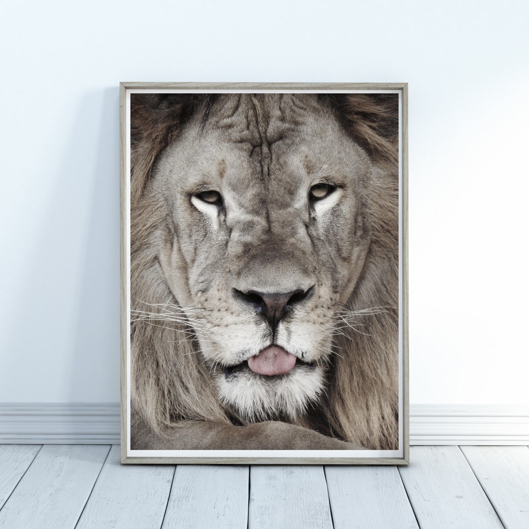 Lion Art Printable, Lion Print, King of the Jungle, Home Decor, Wall ...