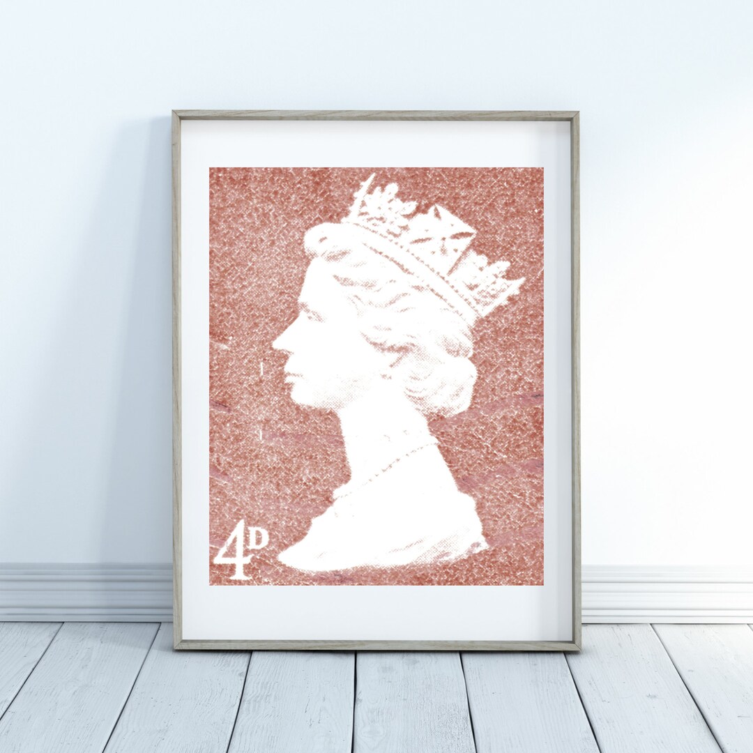 Queen Printable Stamp Printable Queen Elizabeth II - Etsy