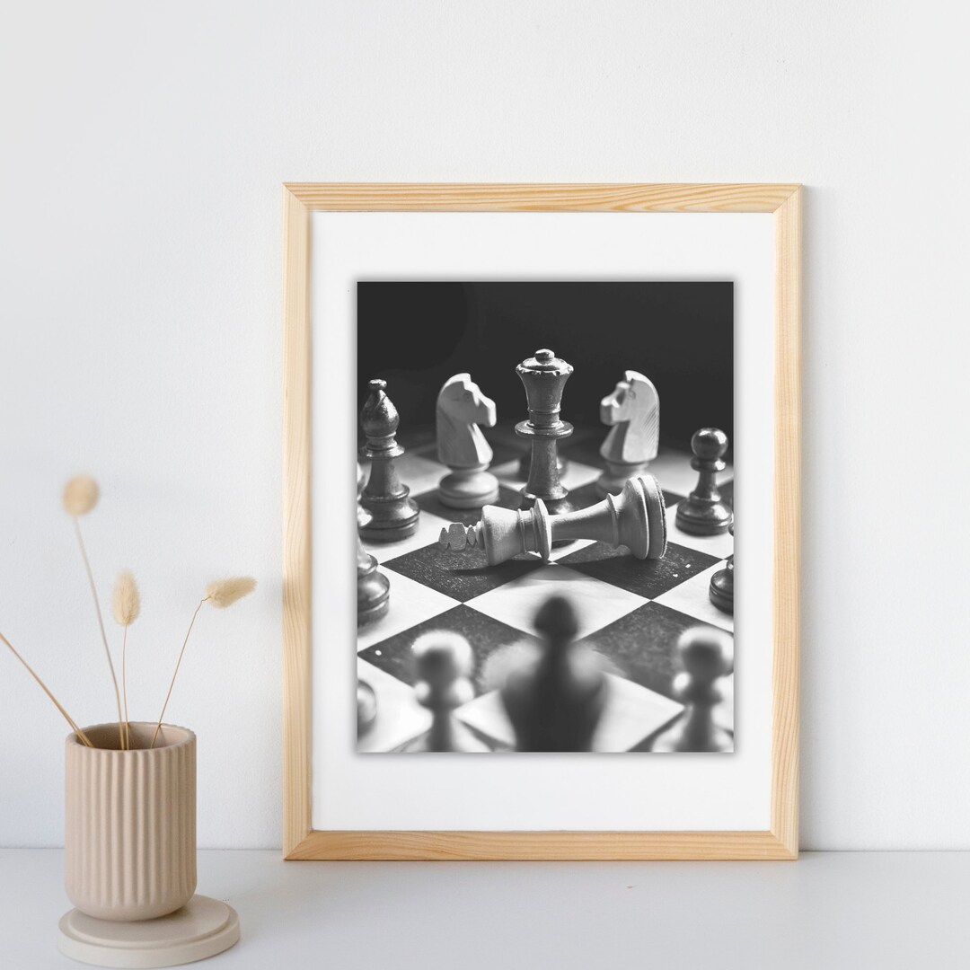 QUEEN Print, Chess Printable, Black & White Photography, Home Decor ...